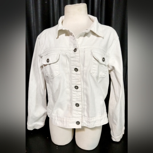 Lee | Jackets & Coats | Vtg Lee Modernseries White Denim Jacket Xl ...